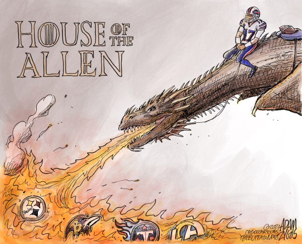 Josh Allen on Fire | Adam Zyglis | Comics | ArcaMax Publishing