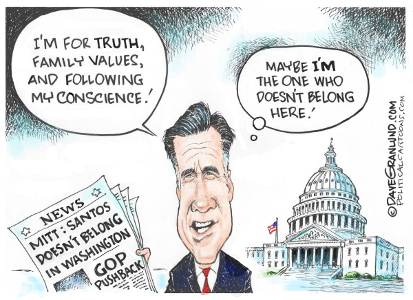 Mitt Romney confronts Santos | Dave Granlund | Comics | ArcaMax Publishing