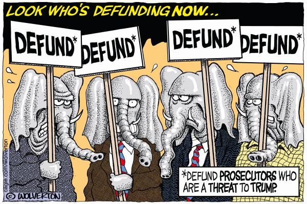 Look Whos Defunding Now | Monte Wolverton | Comics | ArcaMax Publishing