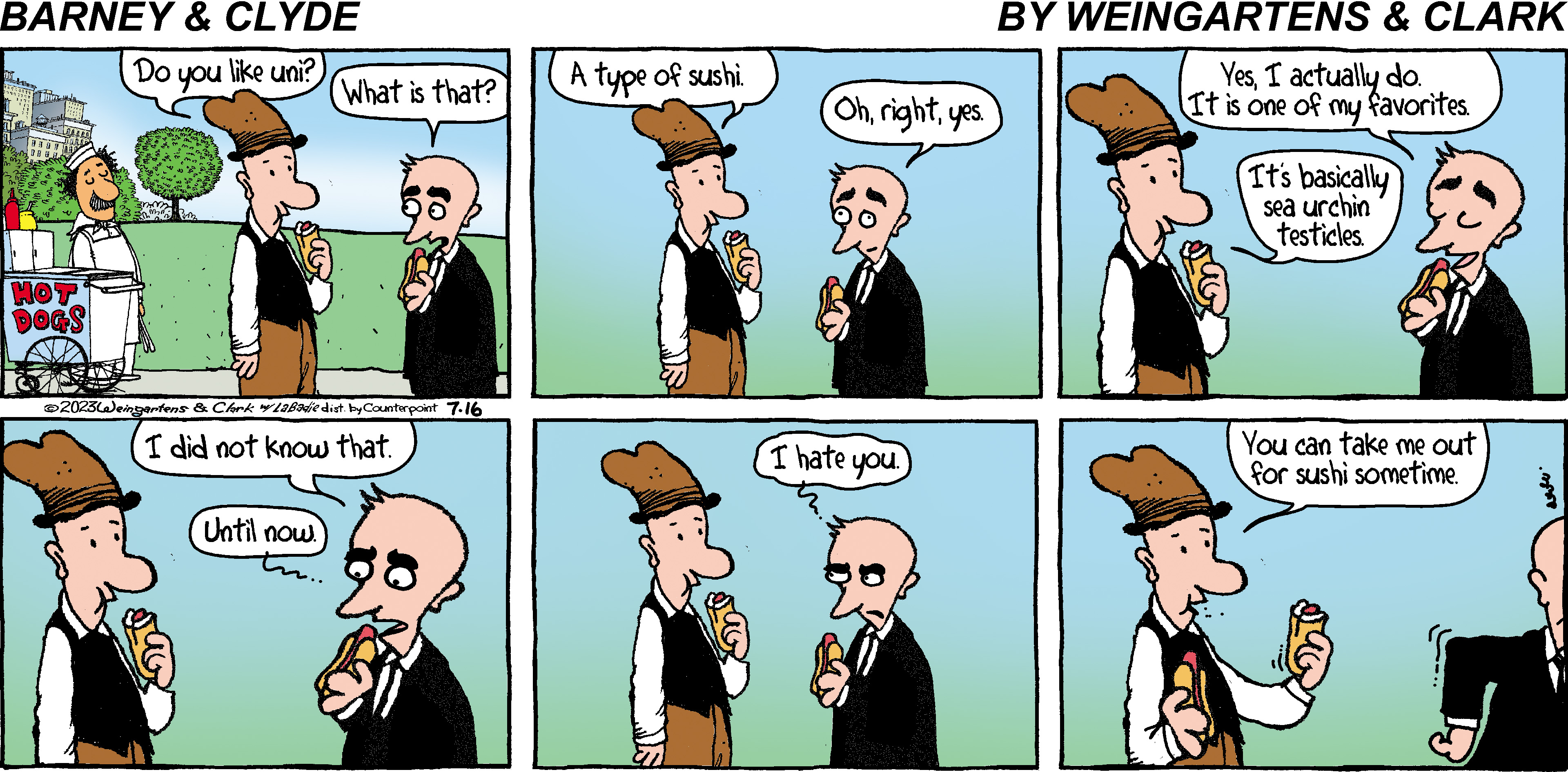 Barney & Clyde for 7/16/2023 | Barney & Clyde | Comics | ArcaMax Publishing