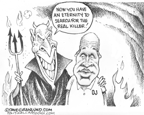 OJ Simpson dies | Dave Granlund | Comics | ArcaMax Publishing