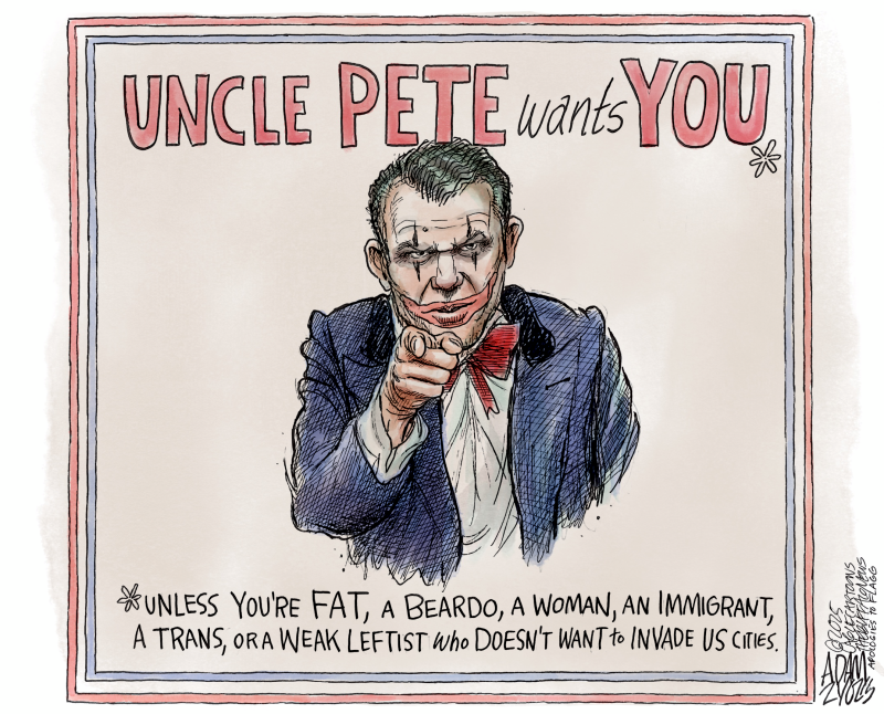 Hegseth's Dept. of War | Adam Zyglis | Comics | ArcaMax Publishing