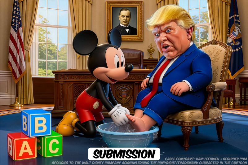 Mickey Mouse washing Trump's feet | Bart van Leeuwen | Comics | ArcaMax ...