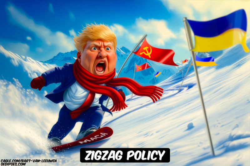 Trump skiing | Bart van Leeuwen | Comics | ArcaMax Publishing