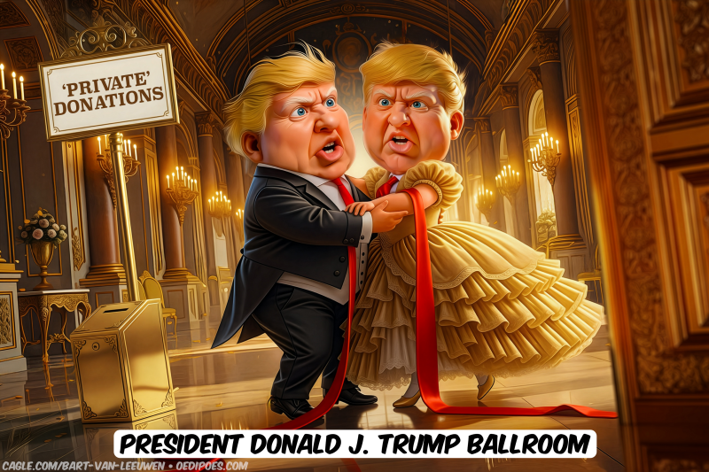 Trump dancing with Trump | Michael de Adder | Comics | ArcaMax Publishing