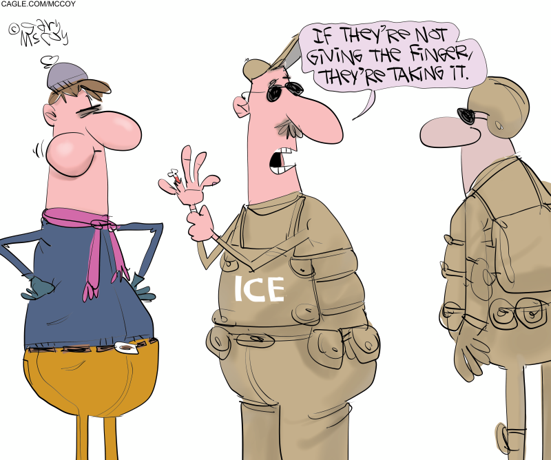 Protester Bites Finger | Gary McCoy | Comics | ArcaMax Publishing