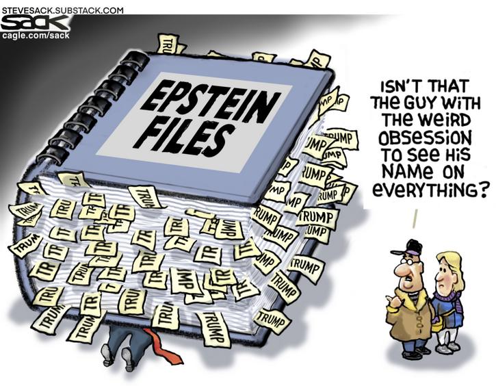 Trump Name Obsession in Epstein Files | Steve Sack | Comics | ArcaMax ...